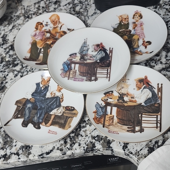 Norman Rockwell | Dining | Norman Rockwell White And Brown Dinnerware ...